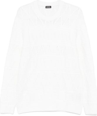Ermenegildo Zegna Pullover mit Zopfmuster - Weiß
