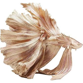 Kare Design Figurine décorative Design Betta Fish - Doré - Accessoire de décoration - Motif Poisson - pour Salon, Couloir, Chambre à Coucher - 57 x 63 x 34 cm (H 