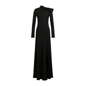Alberta Ferretti Langes Kleid mit einem schulterfreien Ausschnitt und Schlitz - - Dresses - Damen - Schwarzk - S