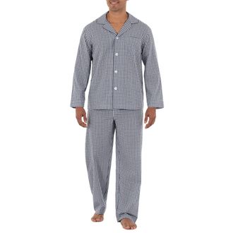 Fruit Of The Loom Herren Lang&auml;rmeliges Pyjama-Set aus Breitstoff Pyjamaset, Navy, XL