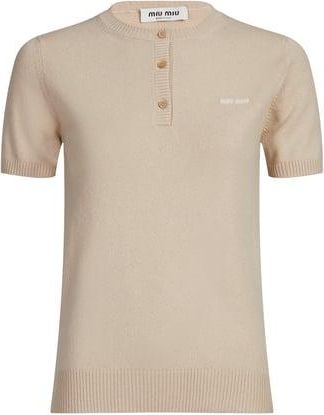 Miu Miu Top &agrave; col boutonn&eacute; en cachemire