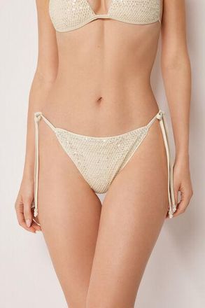 Calzedonia Bikinihose Mit Schmalen B&auml;ndchen Sequin Net Wei&szlig;