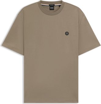 BOSS Herren C-Taut 01 Regular-Fit T-Shirt aus Baumwolle mit Double-B-Monogramm Hellbraun XXL