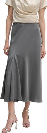 Sandro Ferrone Femme, Jupes, Gris, Taille: 40 FR Jupe Midi Satin &Eacute;vas&eacute;e