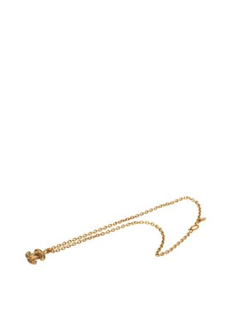 Chanel collier &agrave; pendentif CC matelass&eacute; en plaqu&eacute; or (1980-1990)