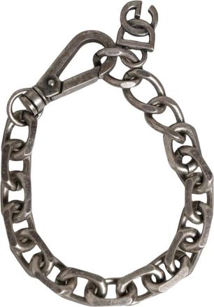Dolce & Gabbana Bracelet gourmette avec breloque logo - Femme - Accessoires - Gris - Taille: ONE Size
