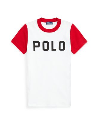 Ralph Lauren COLOR-BLOCKED LOGO RIBBED COTTON TEE