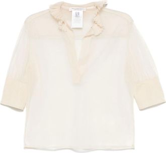 Philosophy di Lorenzo Serafini Femme, Blouses et Chemises, Beige, Taille: 40 FR Pull en Polyamide et Polyester