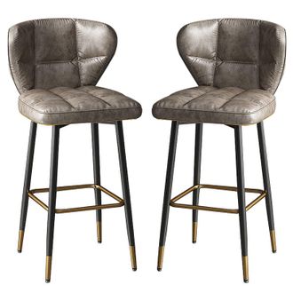 Generic 360&deg; drehbare Barhocker aus Kunstleder mit Metallbeinen und R&uuml;ckenlehne, Esszimmerst&uuml;hle in Tresenh&ouml;he, einfache Montage f&uuml;r K&uuml;che und Hausbar