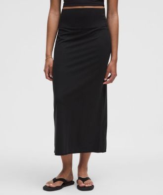 lululemon Maxi-Rock mit hohem Bund im Slim Fit aus Nulu f&uuml;r Frauen - Gr&ouml;&szlig;e 3XS in Black