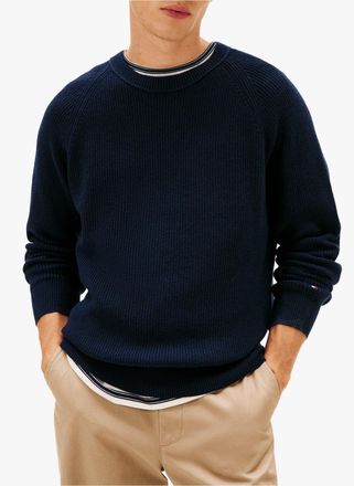 Tommy Hilfiger Pull c&ocirc;tel&eacute; manches longues en laine m&eacute;lang&eacute;e