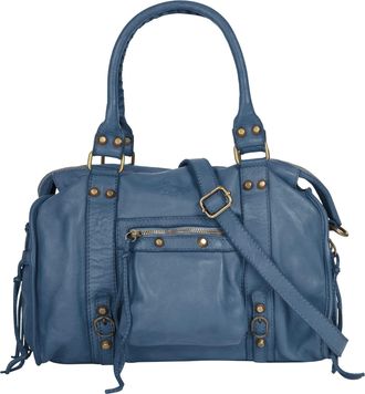 Samantha Look Shopper Echt Leder Damen | Made in Italy, Vintage Schultertasche, Umh&auml;ngetasche mit Rei&szlig;verschluss, gro&szlig;e Henkeltasche | 021061