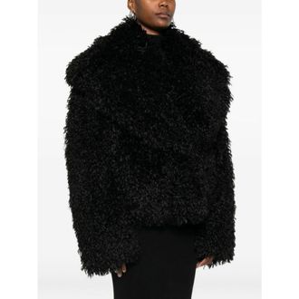 Amen Femme, Vestes, Noir, Taille: 36 FR Manteau en fausse fourrure