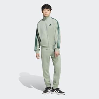 adidas Trainingsanzug ADIDAS SPORTSWEAR 3-STREIFEN FLEECE, Herren, Gr. XXL, gr&uuml;n (silber gr&uuml;n, collegiate gr&uuml;n), Obermaterial: 70% Baumwolle, 30% Polyester, 