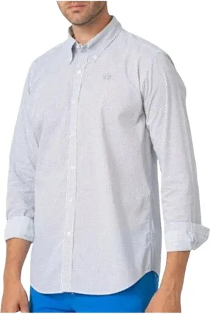 La Martina Homme, Chemises, Bleu, Taille: XL Diamond Poplin Shirt