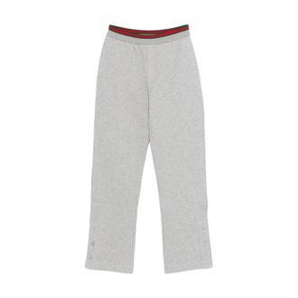 Gucci Baumwolljersey-Freizeithose mit Webstreifen - - Trousers - Damen - Grau - XS