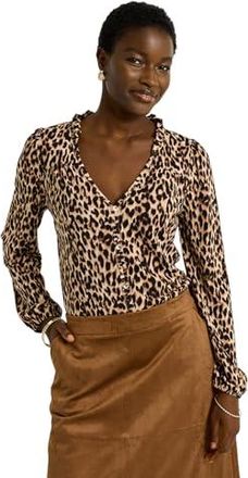 Grain de Malice Blouse imprim&eacute; l&eacute;opard &agrave; col V Femme