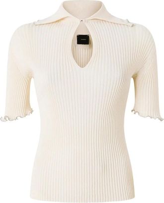 Pinko Pinko, Femme, Pulls, Blanc, Taille: 40 FR Calore Polo