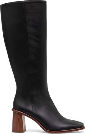 Alohas East kniehohe Stiefel mit quadratischer Kappe - Schwarz