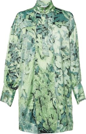 Ganni robe mi-longue &agrave; fleurs - Vert