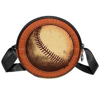 Generic Petit sac &agrave; bandouli&egrave;re circulaire pour femme, sac &agrave; bandouli&egrave;re avec fermeture &eacute;clair et bretelles r&eacute;glables, style d&eacute;contract&eacute;, pour femmes et fille