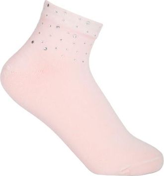 styleBREAKER Chaussettes pour femmes avec application de strass &agrave; la taille, taille 35-41 EU / 5-9 US / 4-7 UK, chaussettes avec pierres brillantes 08030014, Rose