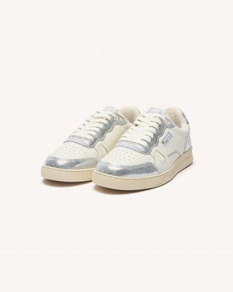 Faguo Baskets blanc et argent&eacute; cuir