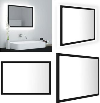 vidaXL Vidaxl - LED-Badspiegel Schwarz 60x8,5x37 cm Acryl - LED-Badspiegel - Wandspiegel - Badezimmerspiegel - Spiegelschrank - Schwarzer Spiegel - Home &