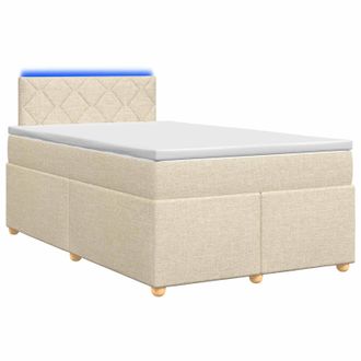 vidaXL Letto Box Spring Con Materasso Crema 120 X 190 Cm Tessuto Vidaxl
