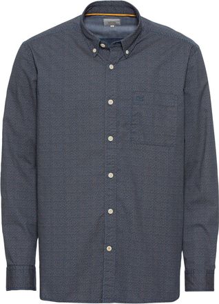 Camel Active Herren Langarm Hemd mit Allover-Print Dunkelblau, Menswear-L