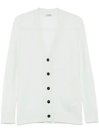 Jil Sander cardigan à logo brodé - Vert