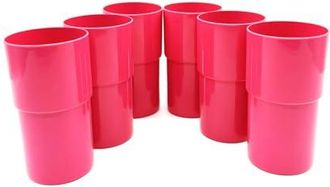 Kimmel 6 Stück Becher 330 ml Trinkbecher Partybecher Kindergeschirr Plastikbecher, farbe fuchsia, Mehrweggeschirr