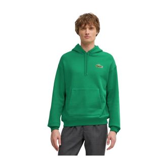 Lacoste Sweat &agrave; capuche ample avec badge - Homme - Sweatshirts et sweats &agrave; capuche - Vert - Taille: XS