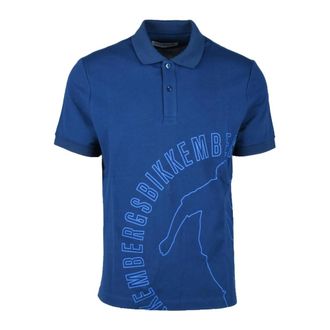 Dirk Bikkembergs Homme, Tops, Bleu, Taille: S Polo en coton &eacute;lasthanne