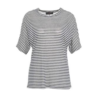 Peuterey Femme, Tops, Bleu, Taille: 40 FR T-shirt Ray&eacute; Bleu avec Col Rond