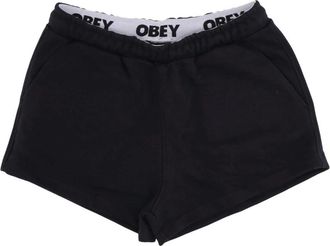 Obey Lisa Terry Schwarze Shorts - - Shorts - Damen - Schwarzk - L