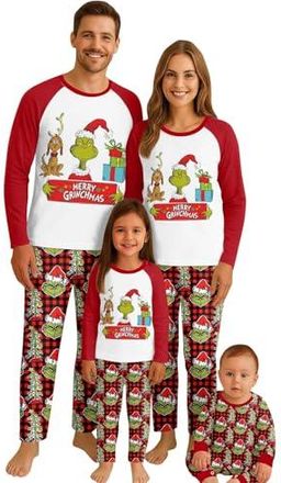 Generic Le Grinch Pyjama Noel Famille De Grinch Costume Ensemble Garcon Bebe Ensembles Couple Assorti Pull Homme Noël Enfant Chaud Et Doux Adulte Femme Deguis