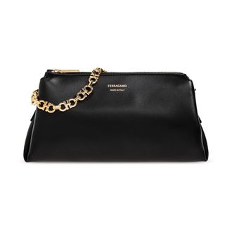Ferragamo Femme, Sacs, Noir, Taille: ONE Size Sac Bandouli&egrave;re en Cuir