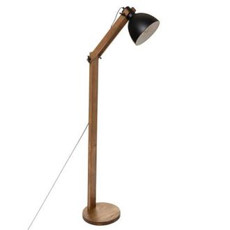 Atmosphera Atmosphera - Lampadaire arc Cuba noir - métal et bois H158 cm