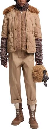Moncler Stretch Cotton Twill Trousers - Brown