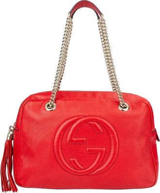 Gucci Crossbody Bags - Gucci Red Leather GG Soho Handbag - Gr. unisize - in Rot - f&uuml;r Damen