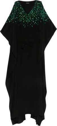 Roberto Cavalli robe ornée de sequins à coupe longue - Noir