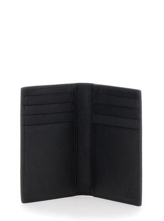 Gucci Mens Bi-Fold Wallet Gg Hammered Leather Black Calf