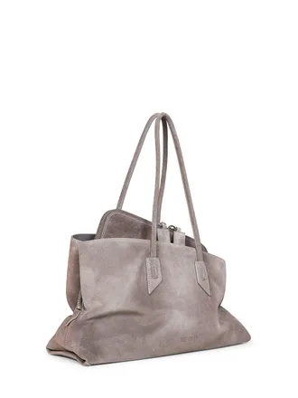 The Attico Womens Top Handle Bag La Passeggiata Grey Calf Leather Handbags Hand