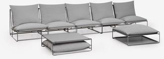 Sklum Amaro 5-teiliges modulares Sofa-Set mit Beistelltisch und umwandelbarem Ottoman Grau - Sklum