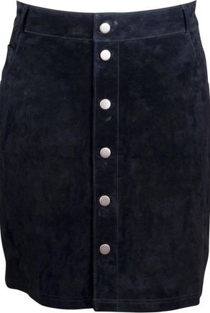 BTF-CPH Button-front Suede Skirt - - Skirts - Damen - Schwarzk - XL
