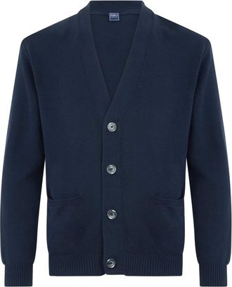 Fedeli Homme, Pulls, Bleu, Taille: XL V-neck Cardigan