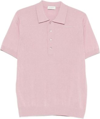 Paolo Pecora Homme, Tops, Rose, Taille: L Polo &agrave; ourlet droit