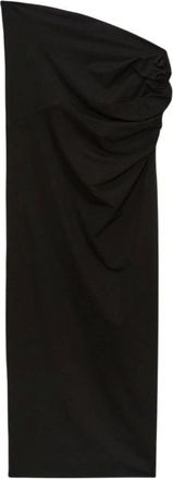 Msgm Msgm, Femme, Jupes, Noir, Taille: 34 FR Draped Maxi Skirt
