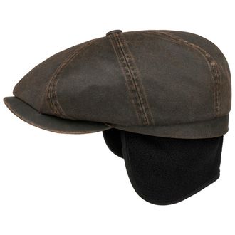 Stetson Hatteras Datto Flatcap Einfarbige M&uuml;tze Rustikaler Used-Look Outdoorcap UV-Schutz 40+ Herren Winterm&uuml;tze Dunkelbraun XXL (62-63 cm)